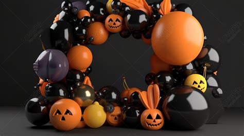 으스스한 배경의 할로윈 테마 3d 풍선 프레임 할로 배경 풍선 배경 액자 배경 이미지 Hd 할로 풍선 액자 배경 사진 무료 다운로드 Lovepik