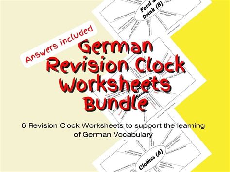 German Revision Clocks Worksheets Bundle Teaching Resources