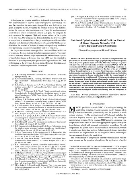 Pdf Distributed Optimization For Model Predictive Control Of Linear Dynamic Networks With