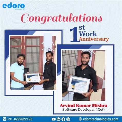 Edoro Technologies Llp On Linkedin Workanniversary Milestone Teamappreciation