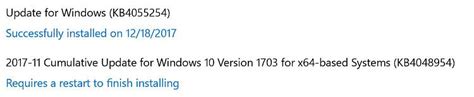Problem Re Kb4048954 Patch Requires A Restart To Finish Installing Windows 10 Forums