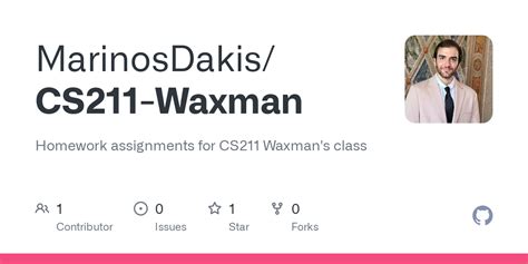 GitHub MarinosDakis CS211 Waxman Homework Assignments For CS211