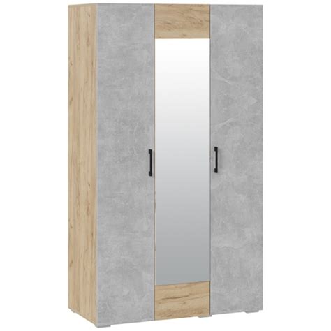 Шкаф для одежды ТРИЯ Нео 3 х дверный с зеркалом Дуб крафт золотой Ателье светлый Дуб крафт