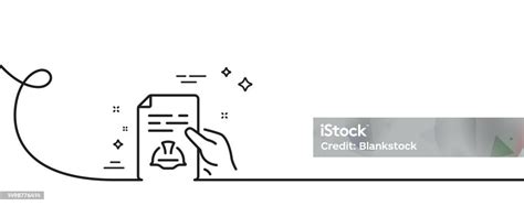 Engineering Line Icon Technical Documentation Sign Continuous Line With Curl Vector Stock