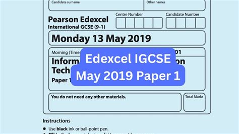 Edexcel Igcse Ict May 2019 Paper 1 Youtube