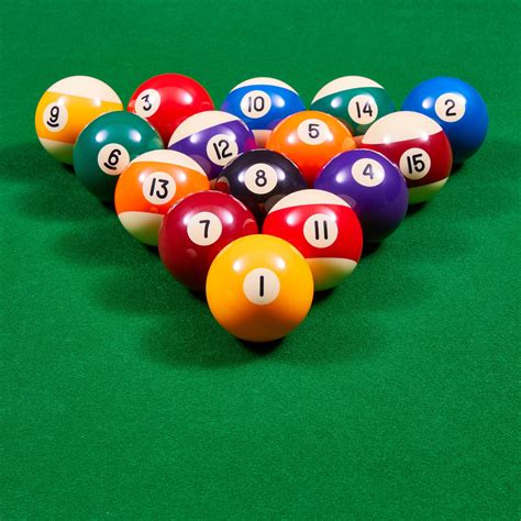 Powerglide 16 Ball Pool Billiards Set Spots And Stripes 2″ With 1 7