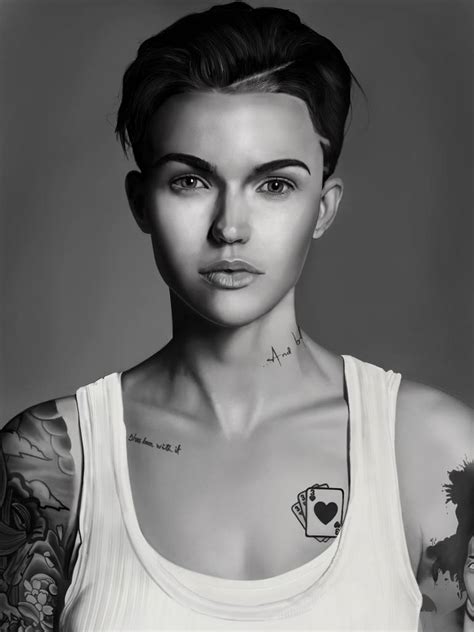 Ruby Rose Portrait Drawing By Kq Calderón Saatchi Art