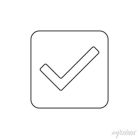 A Large Black Outline Checkbox Symbol On The Center Vector Illustration Wall Mural • Murals