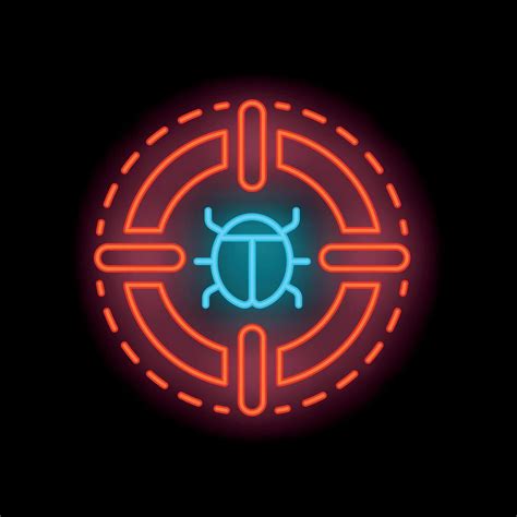 Neon Icon Of A Bug In Crosshair Representing Debugging Process 50488069 Vector Art At Vecteezy