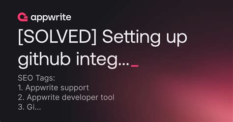 [solved] setting up github integration 1 4 2 threads appwrite