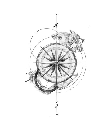 Compass Tattoo Design