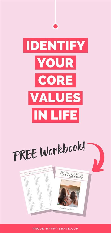 Identify Your Core Values In Life Free Workbook Workbook Free Workbook Core Values