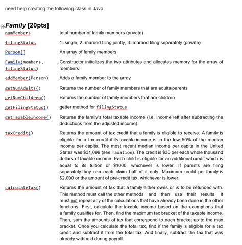 Solved Need Help Creating The Following Class In Java