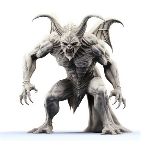 Premium Photo Realistic 3d Devil Model On White Background Hyperdetailed Rendering