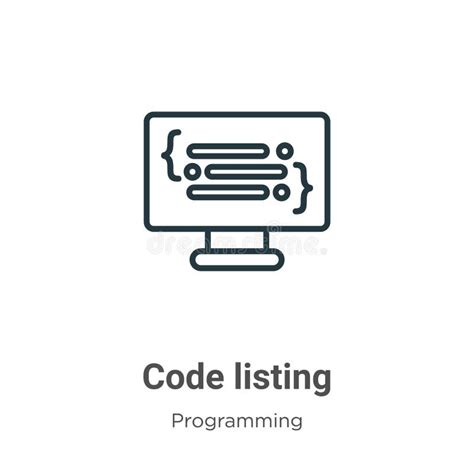 code listing outline vector icon thin line black code listing icon