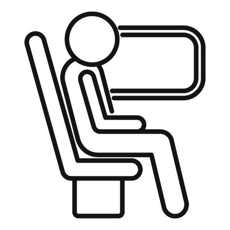 Icône De Passager De Train Rapide Contour Vectoriel Billet De Voyage