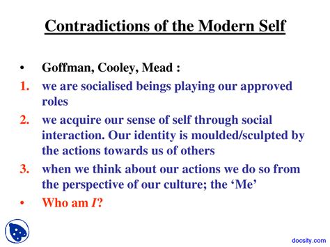Modern Self Introduction To Sociology Lecture Slides Docsity