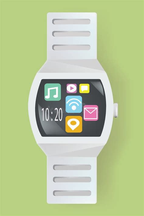 Save Download Preview Printvector Smart Watch Concept With Simple User Interface Stock Vector