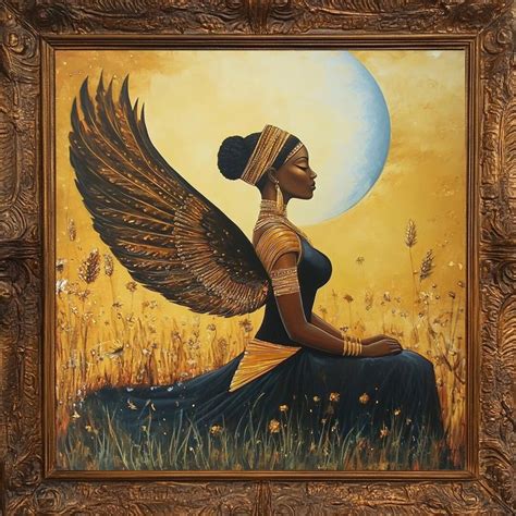 Spiritual Black Woman Art Print Goddess Maat Meditative Zen Decor