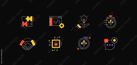 Customisable Agile Development And Collaboration Icons For Technology Solutions Engineering