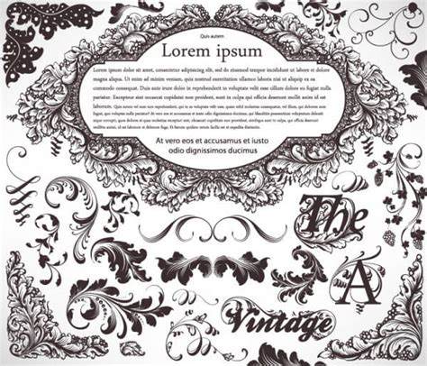 레트로 장식 장식 프레임 및 테두리 벡터 Eps Uidownload