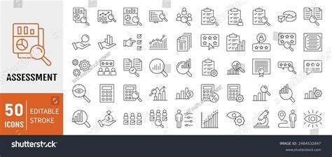 Assessment Editable Stroke Outline Web Icons Stock Vector Royalty Free 2484532847 Shutterstock