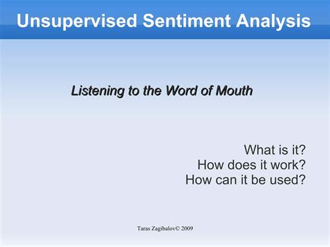 unsupervised sentiment analysis ppt