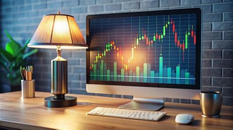 A Desk With A Computer Monitor And A Graph Showing The Graph Graph