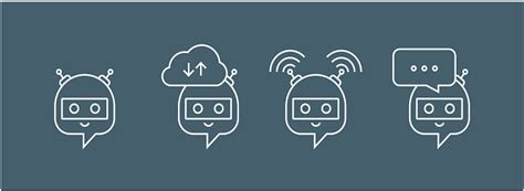 Chatbot Robot Collection Elements Icons Set Vector Thin Line Artificial Intelligence Chatbot
