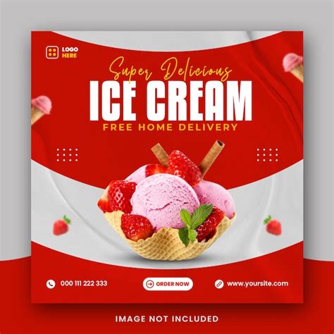 특별한 맛있는 아이스크림 소셜 미디어 Instagram 게시물 템플릿 프리미엄 Psd 파일