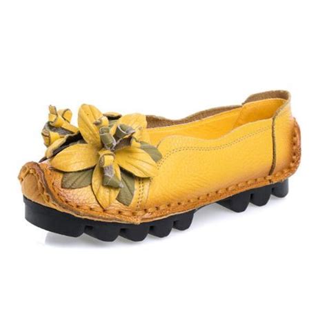 Damenschuhe Damen Grain Leder Schuhe Flache Slipper Aus Draussenfeet