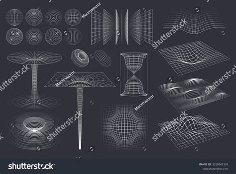 3d Shapes Grid Set Isolated Monochrome Stock Vector Royalty Free 2250362135 Shutterstock