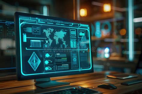 3d Render Of A Computer Screen Displaying A Secure Online Banking