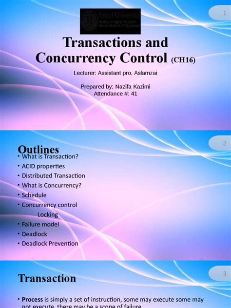 an overview of transaction processing and concurrency control in