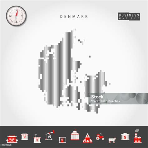 벡터 수직 라인 덴마크의 지도 덴마크의 스트라이프 실루엣 현실적인 나침반 비즈니스 아이콘 가솔린에 대한 스톡 벡터 아트 및 기타 이미지 Istock