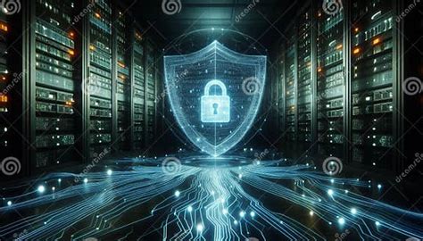 Encrypted Data Streams In Corporate Network Stock Illustration