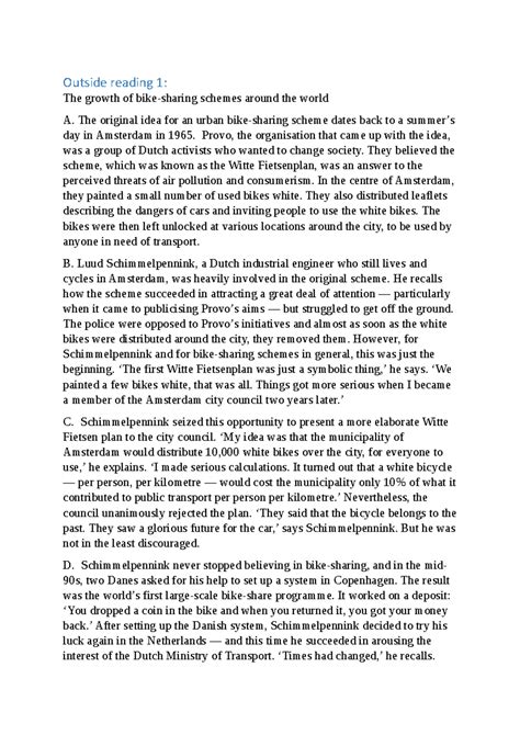 Outside Reading Outside Reading Outside Reading 1 The Growth Of