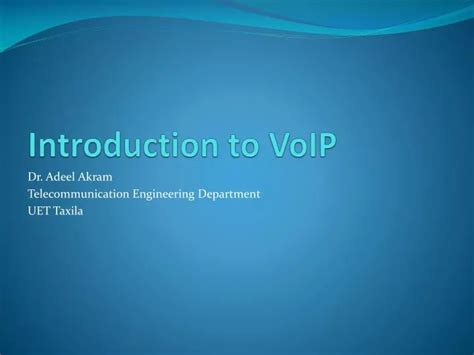 PPT Introduction To VoIP PowerPoint Presentation Free Download ID