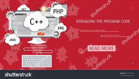 vector flat concept programming coding stock vector royalty free