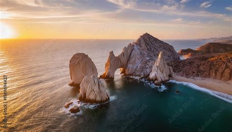 Aerial View Of Lands End And The Iconic Arch At Cabo San Lucas Baja
