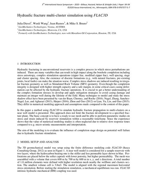 Pdf Hydraulic Fracture Multi Cluster Simulation Using Flac3d