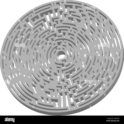 Solvable 3d Maze Labyrinth Puzzle Game Vector Illustration Stock