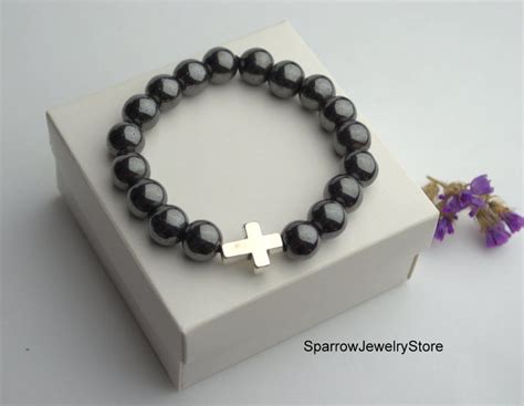 Protective Hematite Bracelet Gemstone Beaded Bracelet T For Etsy