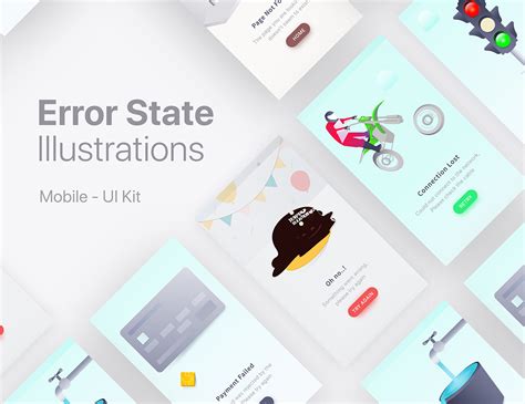 Error State Illustration Mobile UI Kit On Behance