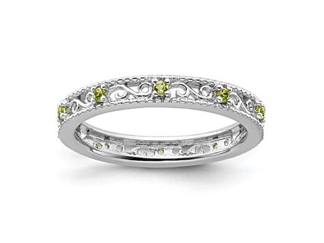 Sterling Silver Stackable Expressions Peridot Ring 016ctw 186m5h Jtv