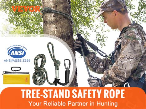 VEVOR Tree Stand Safety Rope 9 Ft 27 43M Treestand Lifeline Rope 30KN Breaking Tension 0 6