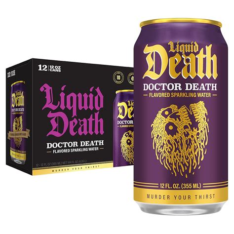 Liquid Death Soda Flavored Sparkling Water Doctor Death