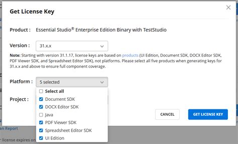 License Key Generation In React Licensing Component Syncfusion
