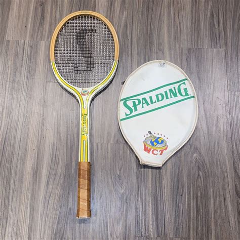 Vintage Spalding Wct World Championship Tennis Racquet With Cover Racket Ebay