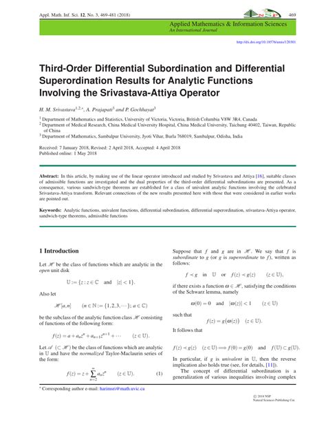 Pdf Third Order Differential Subordination And Differential Superordination Results For